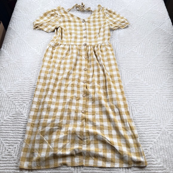 Hayden Los Angeles | Dresses | Hayden Dress Womens L Gingham Button ...